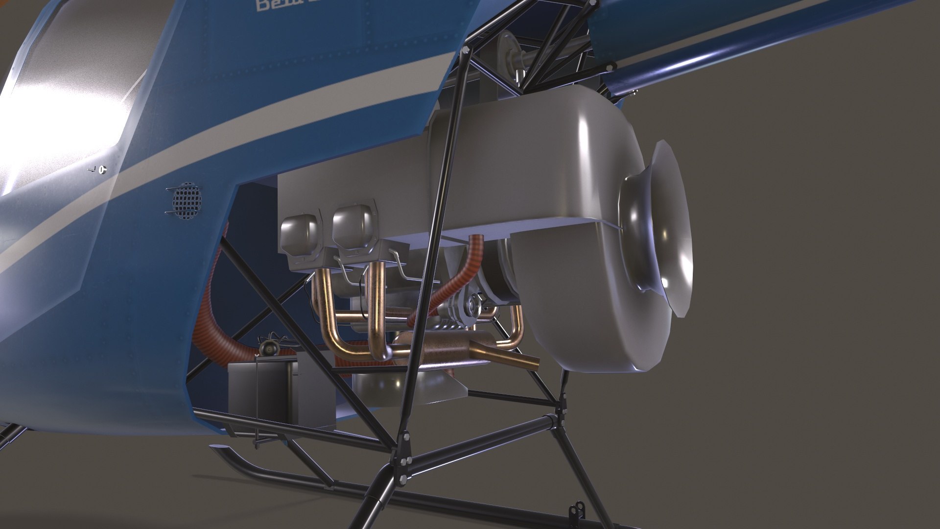 Robinson R22 Blue Static Model - TurboSquid 1852463