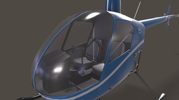 Robinson R22 Blue Static model - TurboSquid 1852463