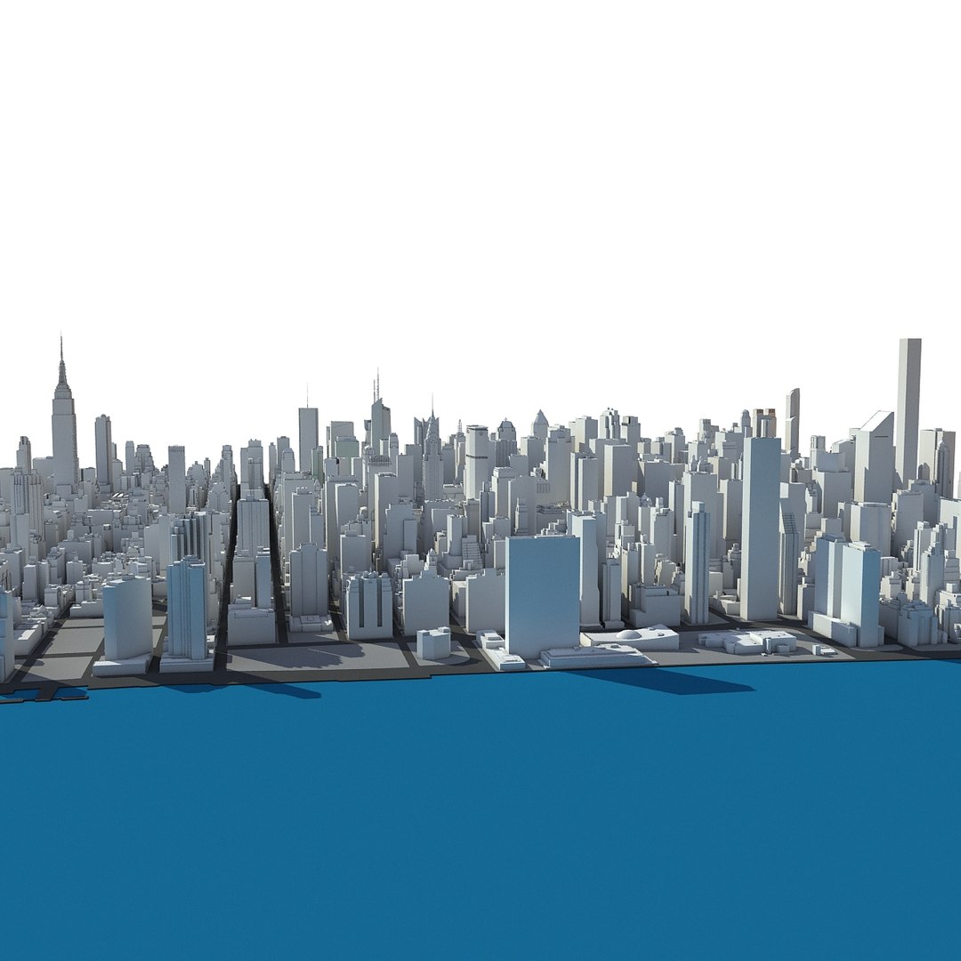 new york manhattan midtown 3d model