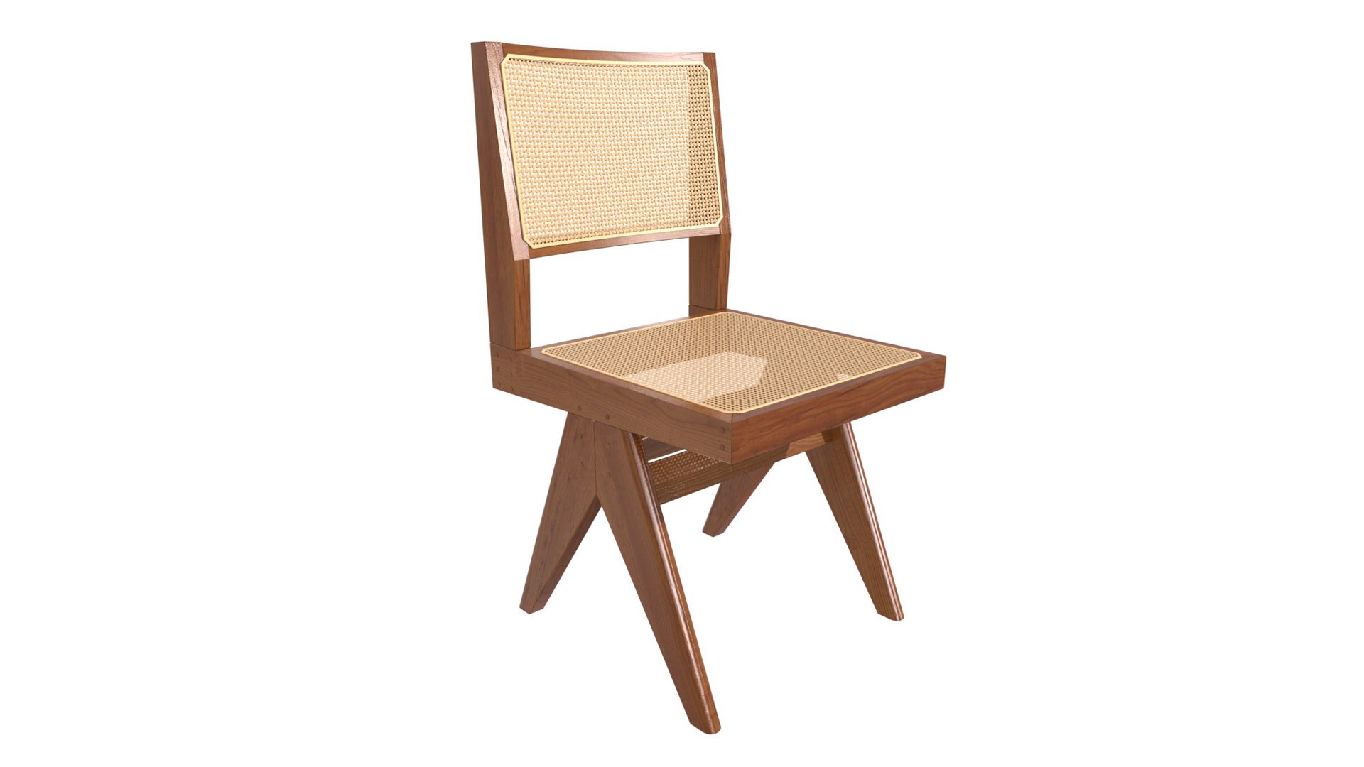 3D model PIERRE JEANNERET ARMLESS DINING CHAIR - TurboSquid 1892998