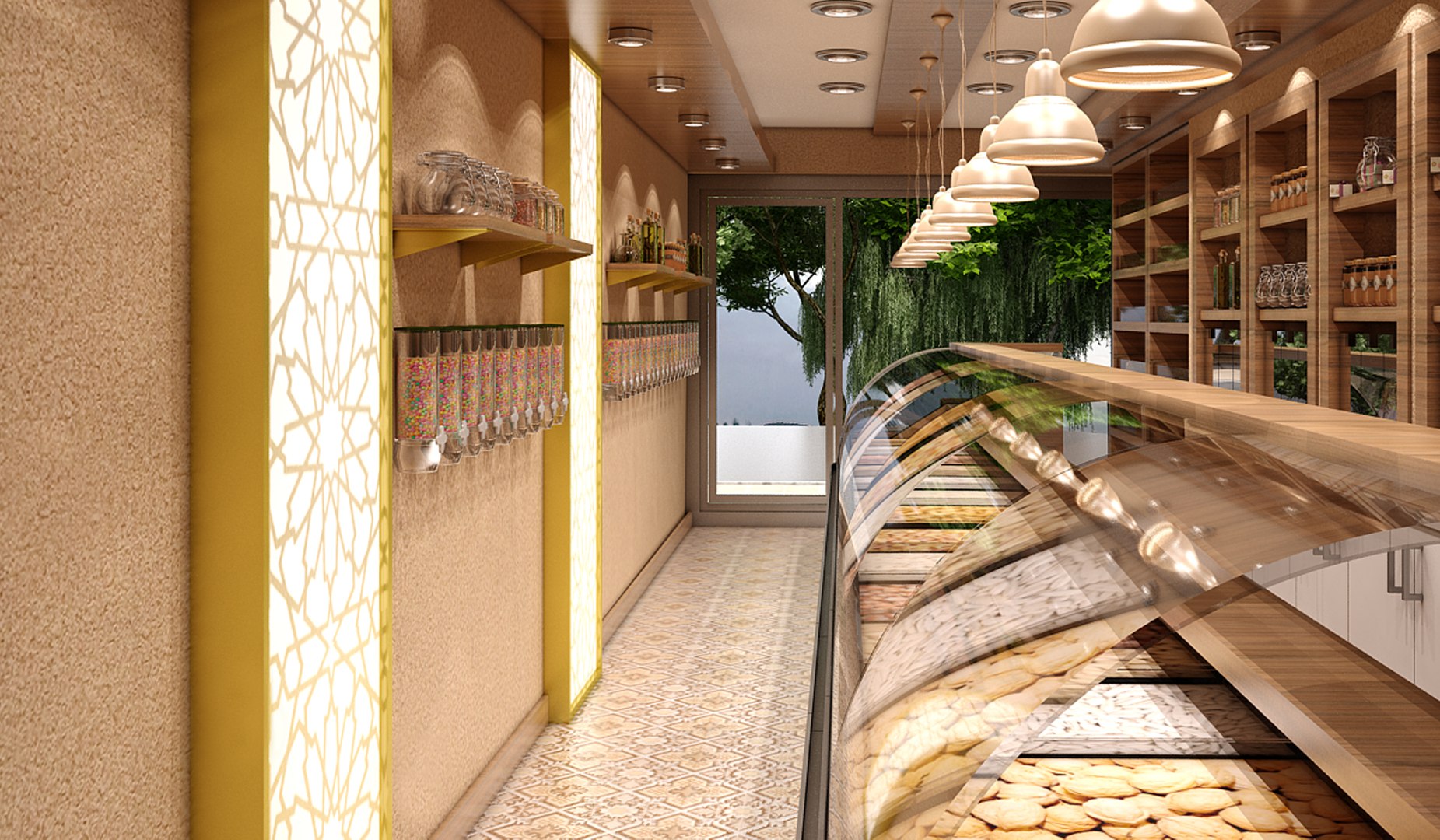 3d Nuts Market Interior