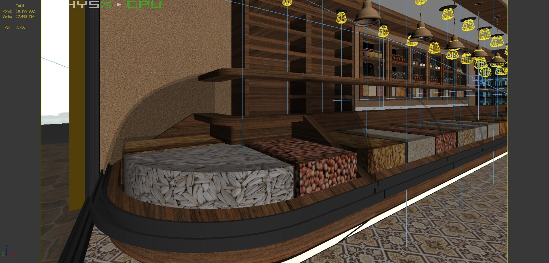 3d Nuts Market Interior