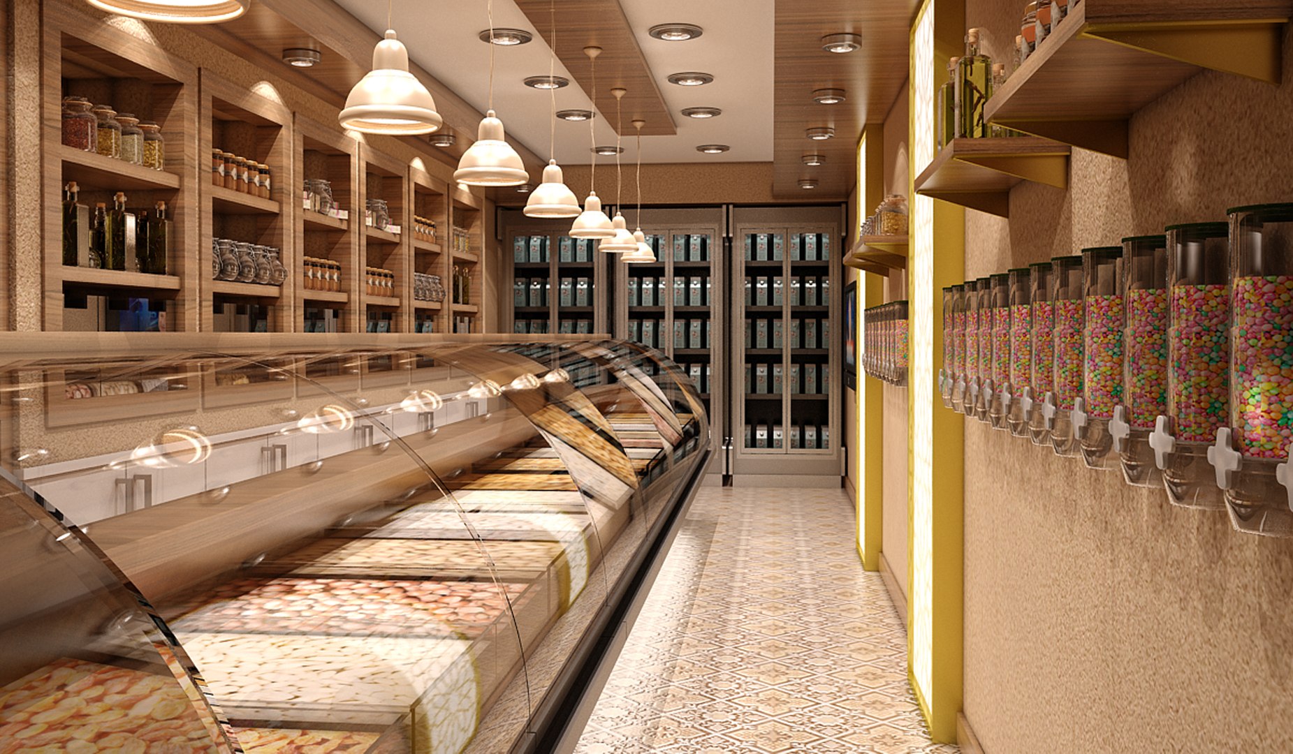 3d Nuts Market Interior