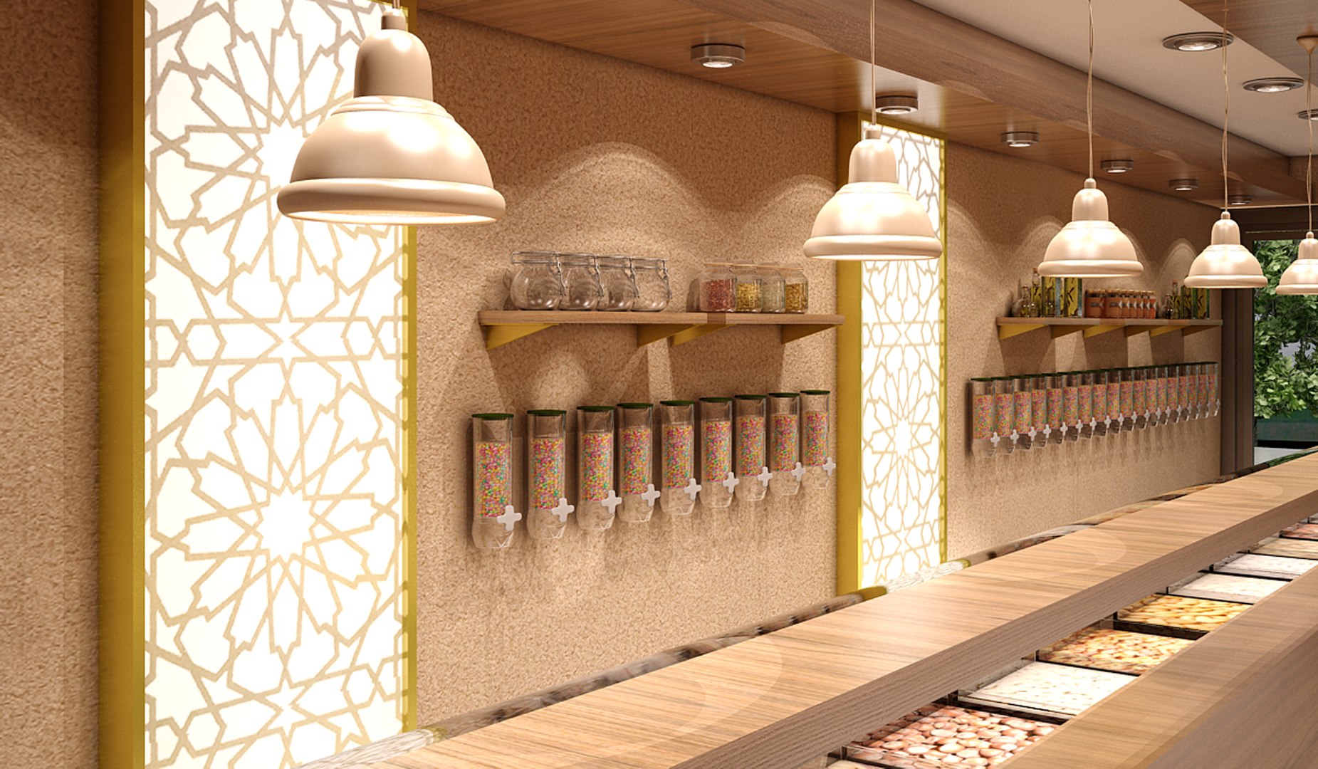 3d Nuts Market Interior