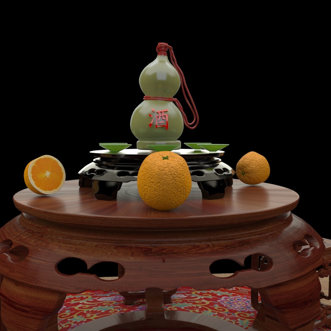 Chinese Gourd Wine 3D Model - TurboSquid 2137779