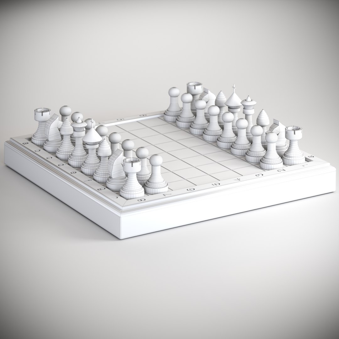 3D Model Classic Chess Set Low-poly - TurboSquid 1950961