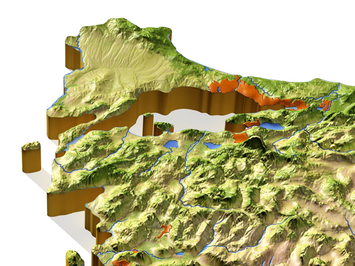 Turkey Resolution Relief Maps 3d Model