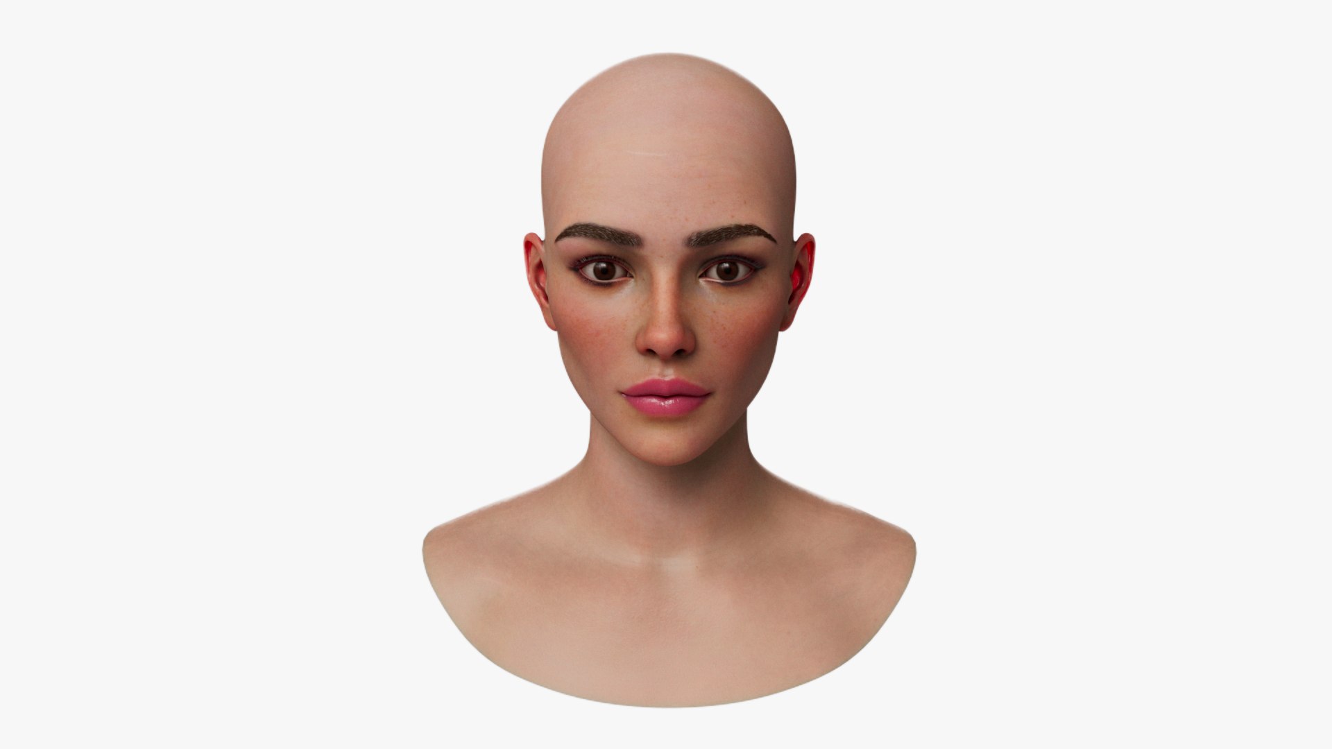Caucasian Female Head Base Mesh For Unreal Metahuman Character ...