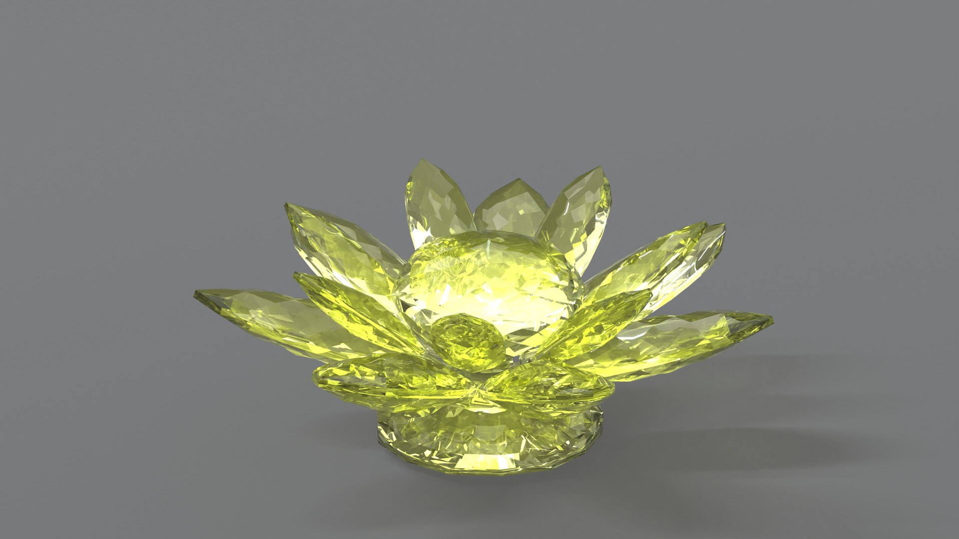 Glass Flower Showpiece Yellow 3D - TurboSquid 2207613