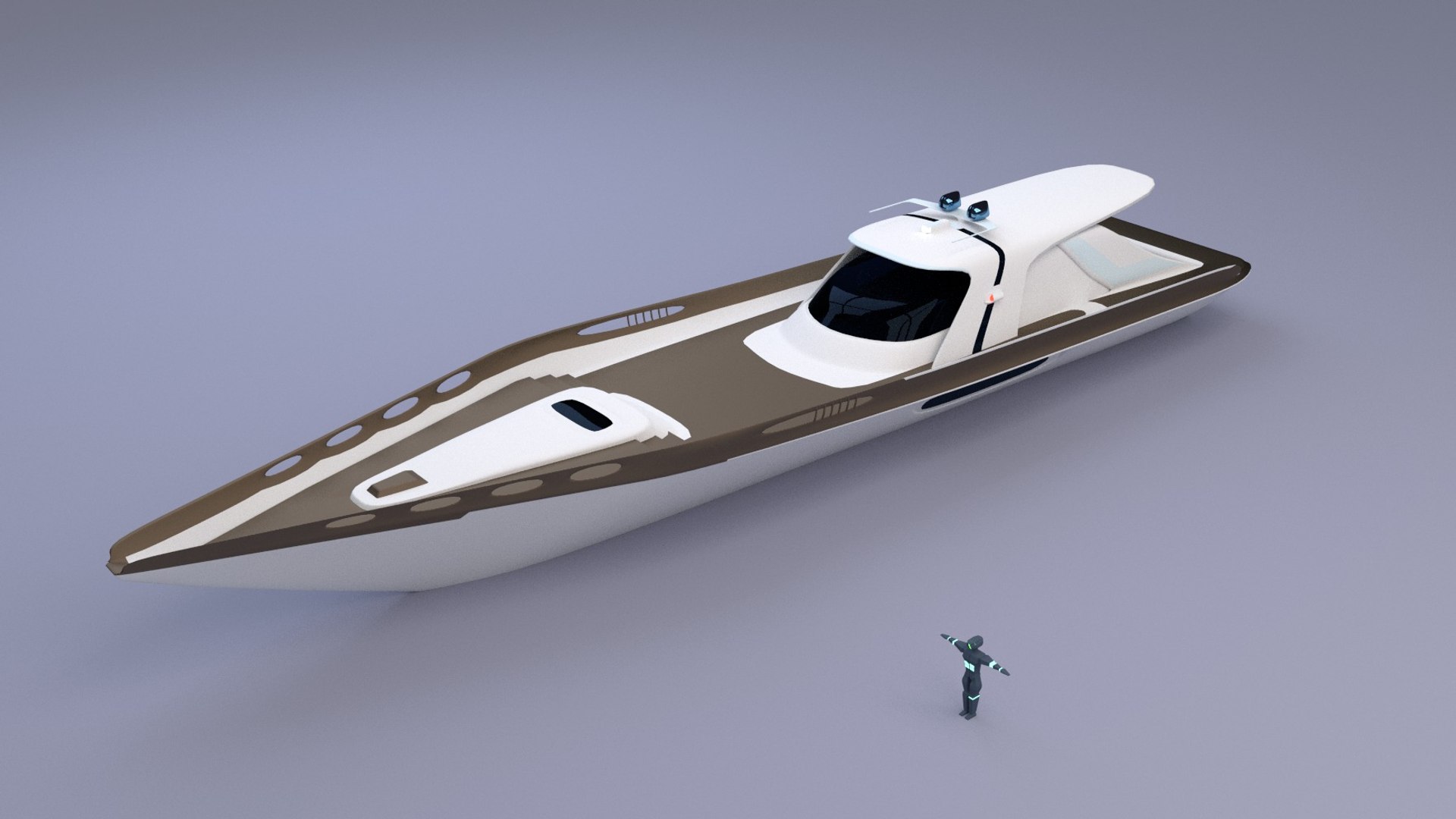 3d motor boat model