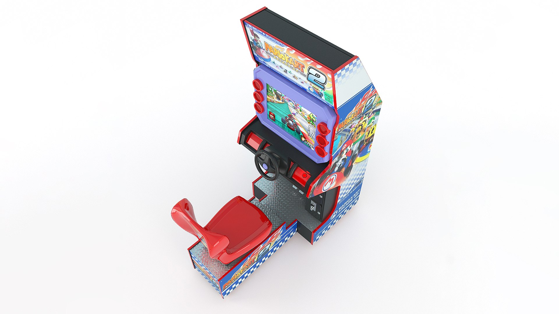 3d model simulator kart racing arcade machine