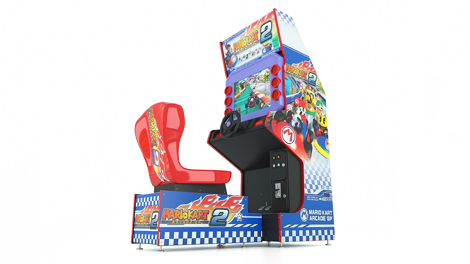 3d model simulator kart racing arcade machine