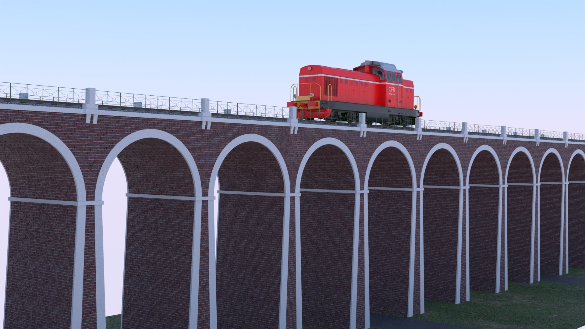 Viaduct With Locomotive PBR 3D Model - TurboSquid 2029643