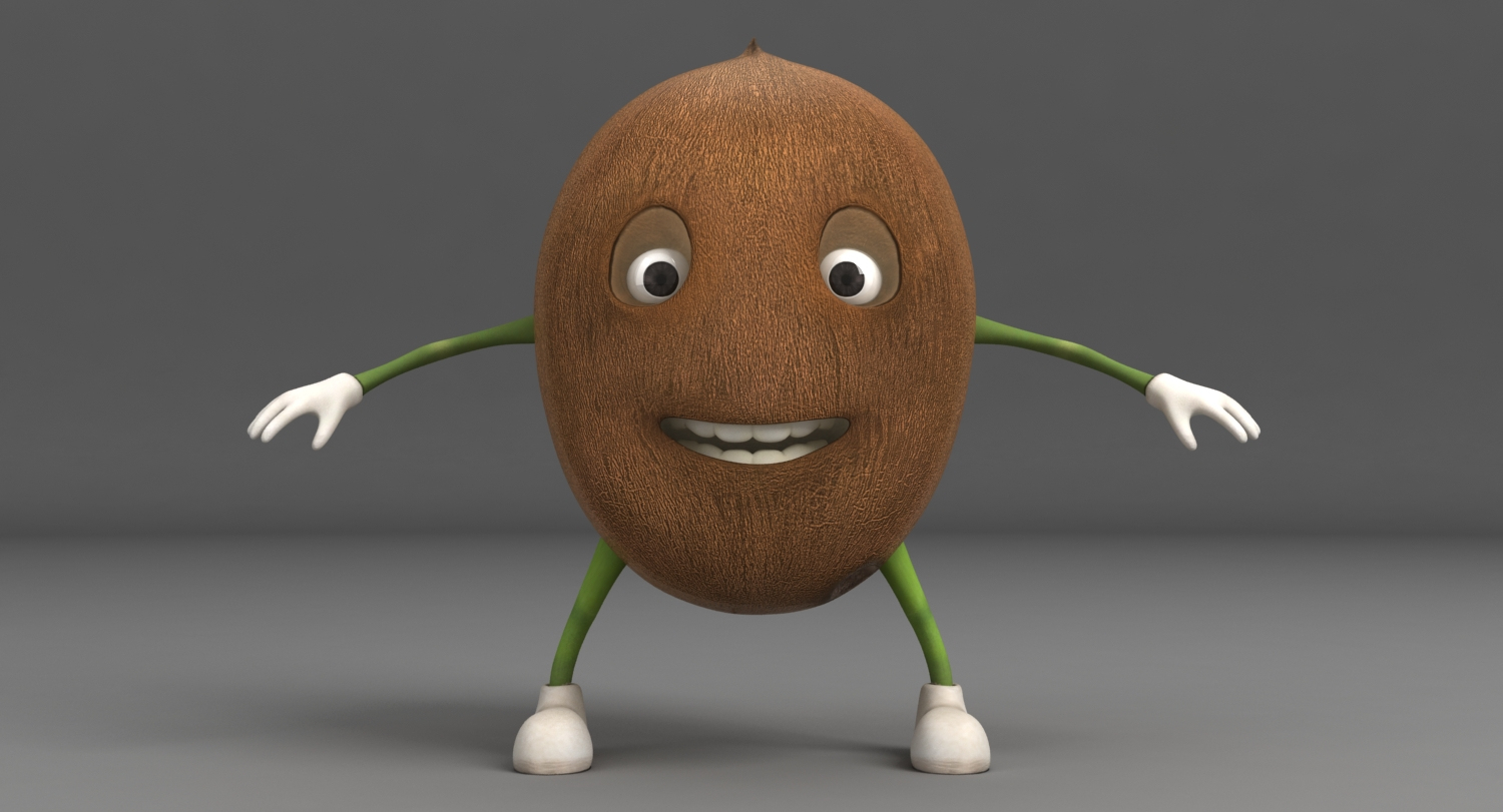 Coconut cartoon 3D model | 1147548 | TurboSquid