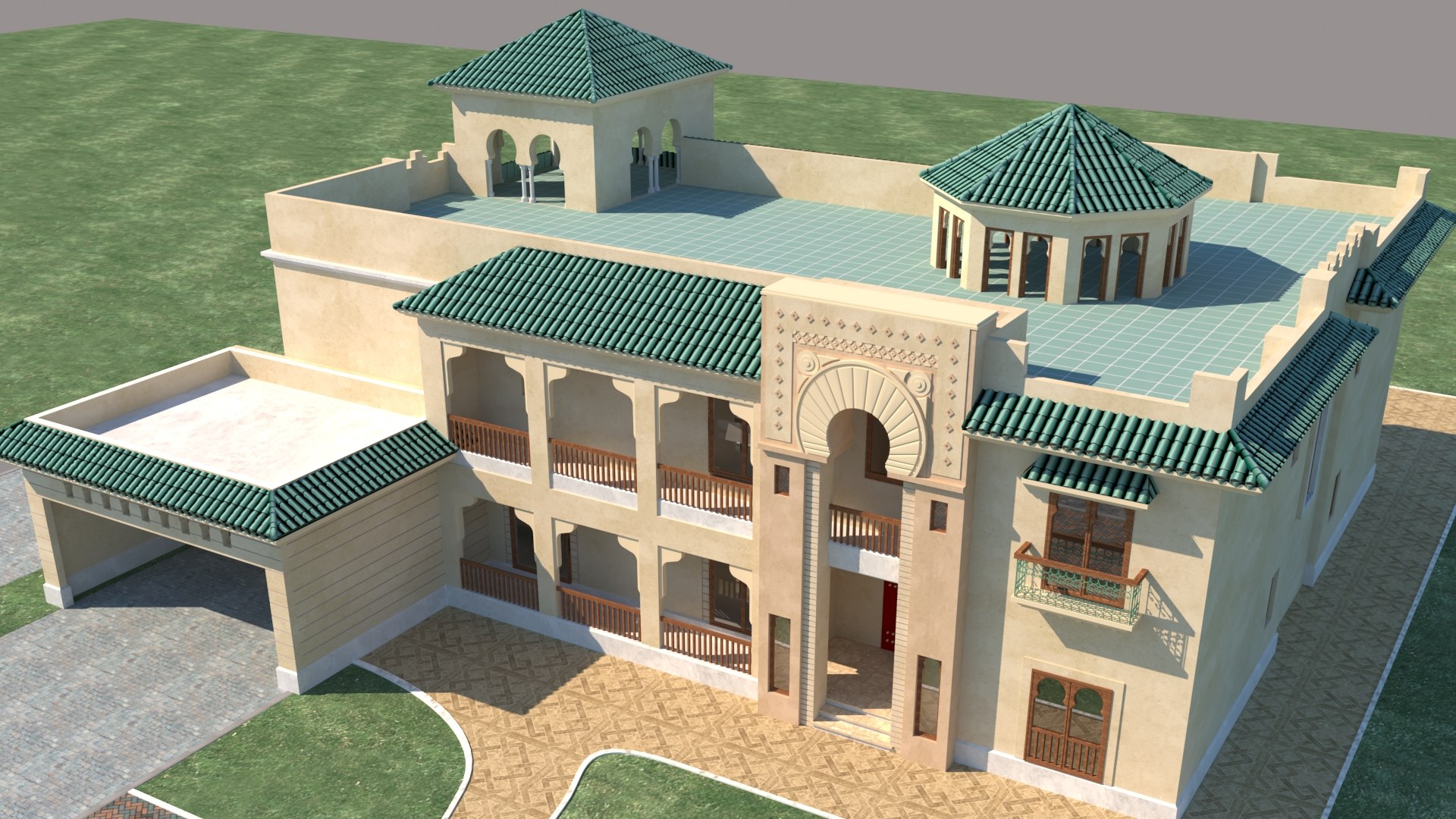 3D Andalusian Villa Model - TurboSquid 1719170