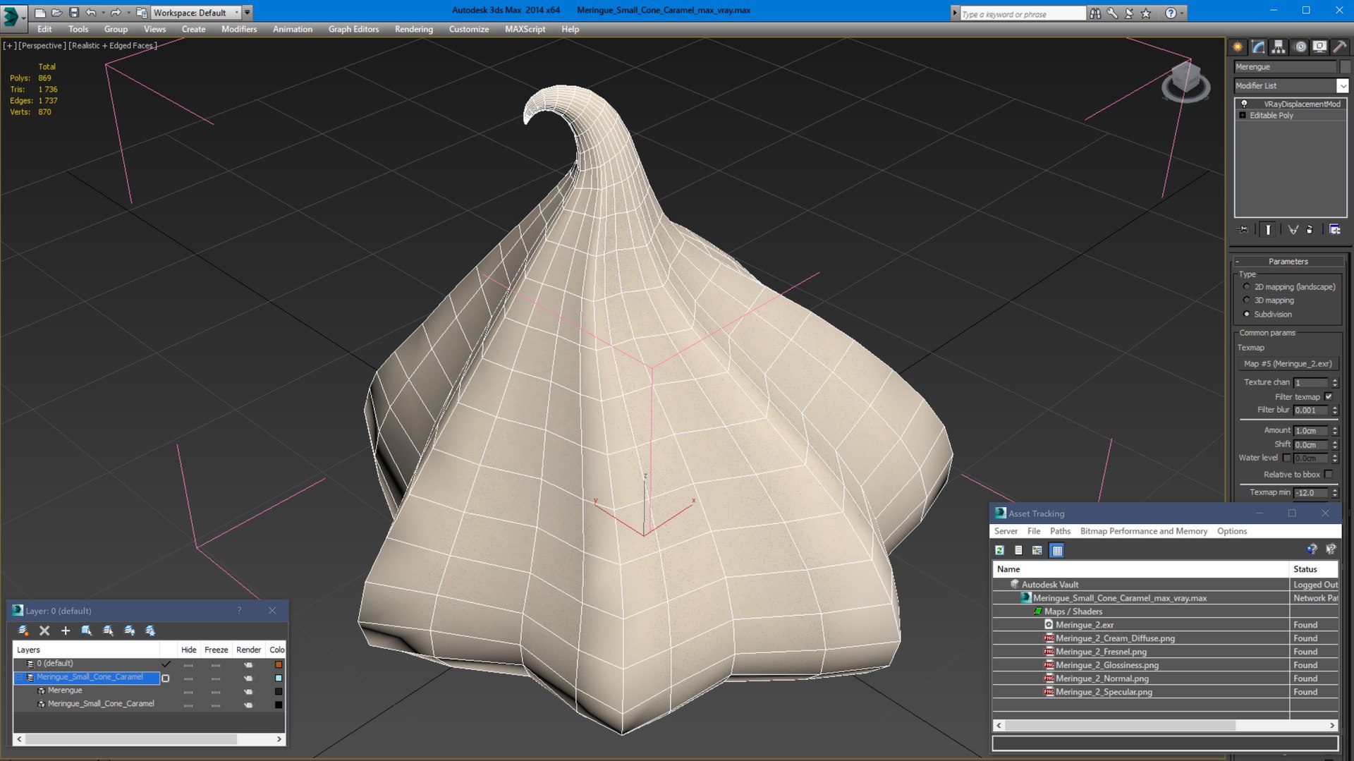 Meringue Small Cone Caramel 3D Model - TurboSquid 1975709