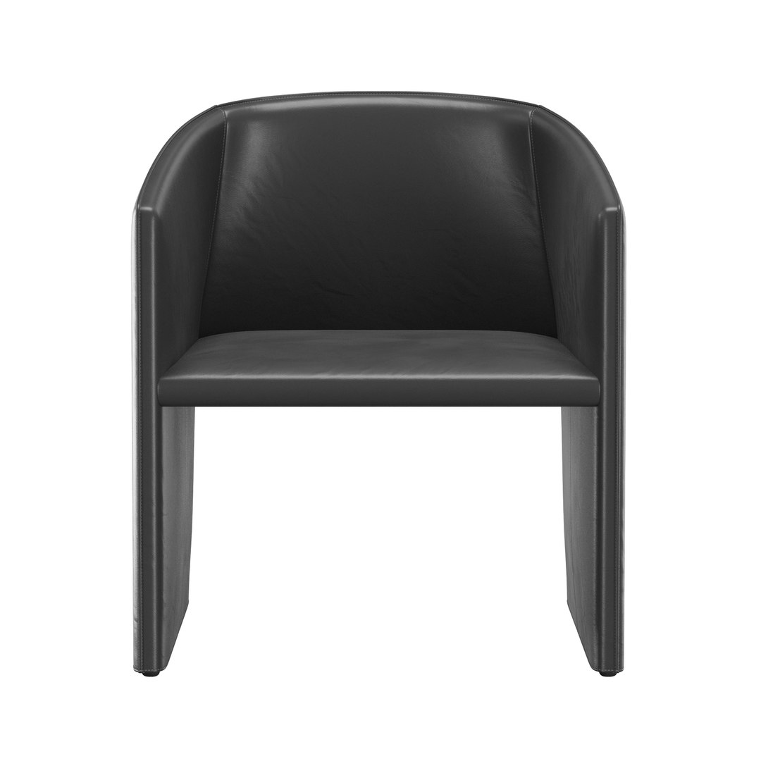 PLAU BLACK LEATHER ARMCHAIR 3D Model - TurboSquid 1983304