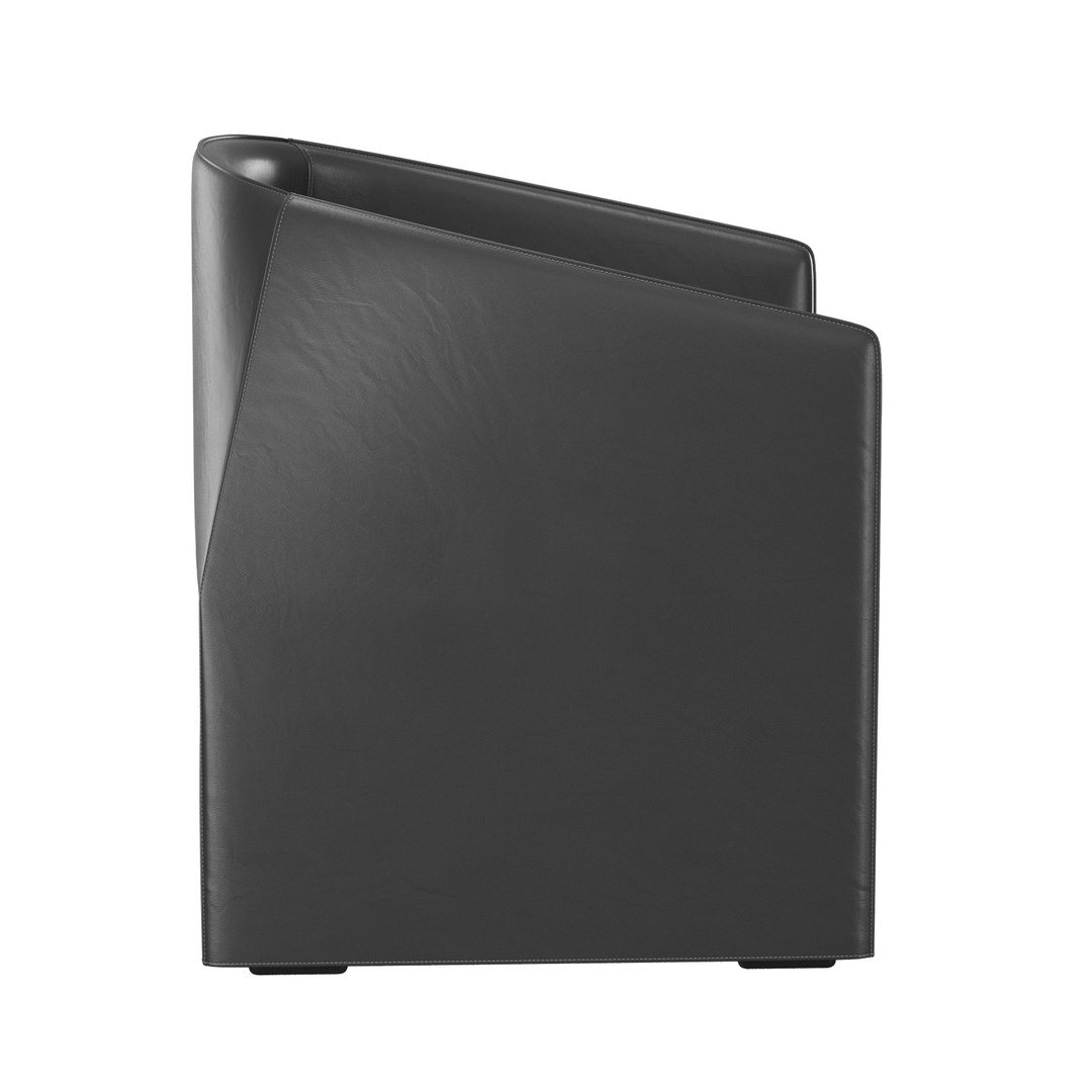 PLAU BLACK LEATHER ARMCHAIR 3D Model - TurboSquid 1983304