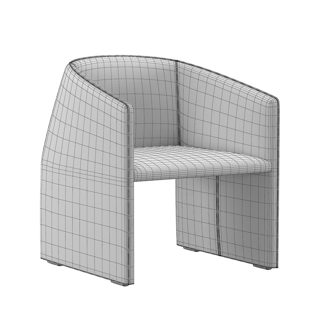 PLAU BLACK LEATHER ARMCHAIR 3D Model - TurboSquid 1983304
