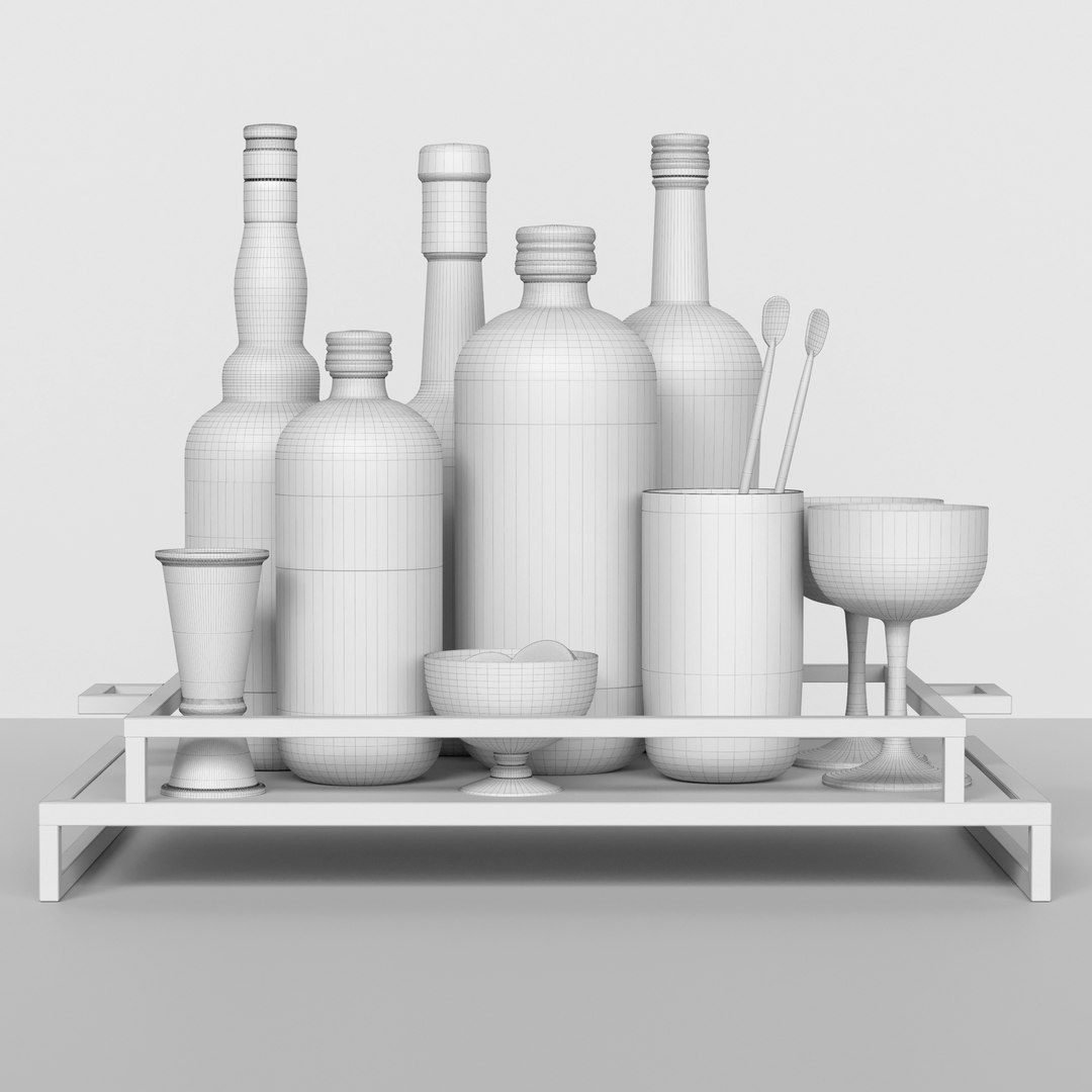 Collection of elite alcohol. Cocktail 3D model - TurboSquid 1931206