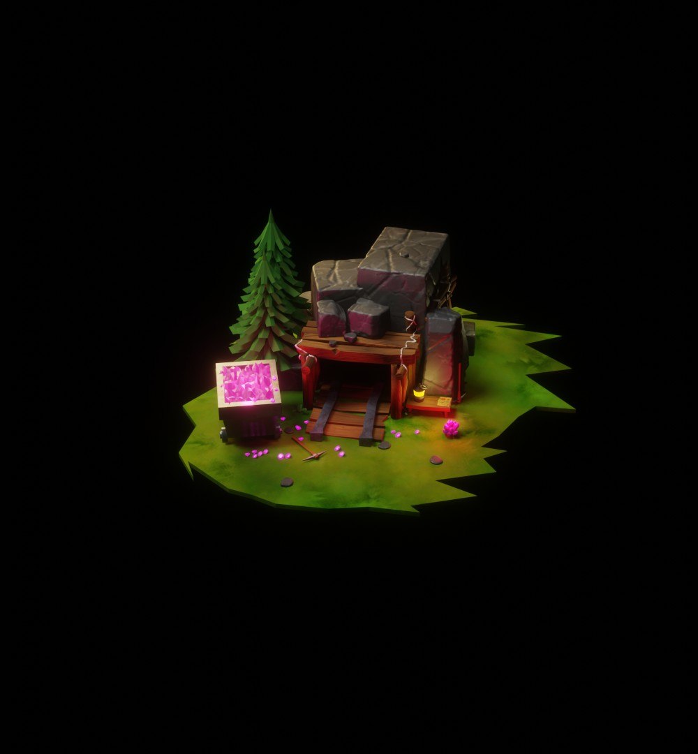 3D Gem Mine Lowpoly Blender 3D Diorama - TurboSquid 1941349
