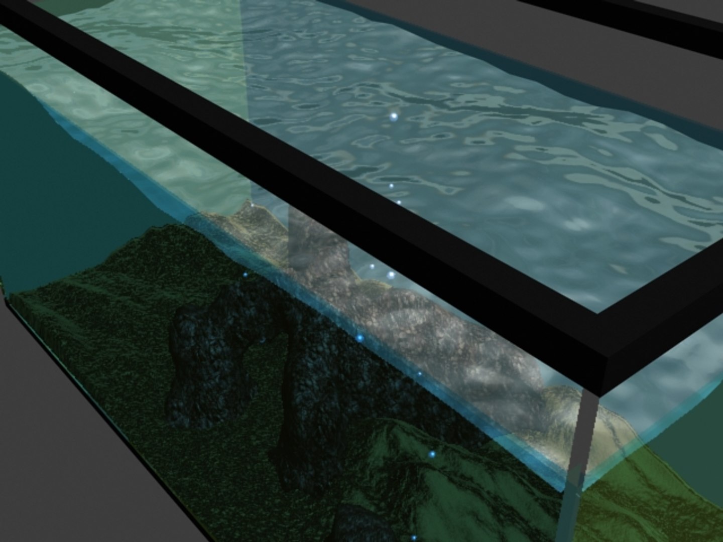 3ds Max Fish Tank Sand Rocks