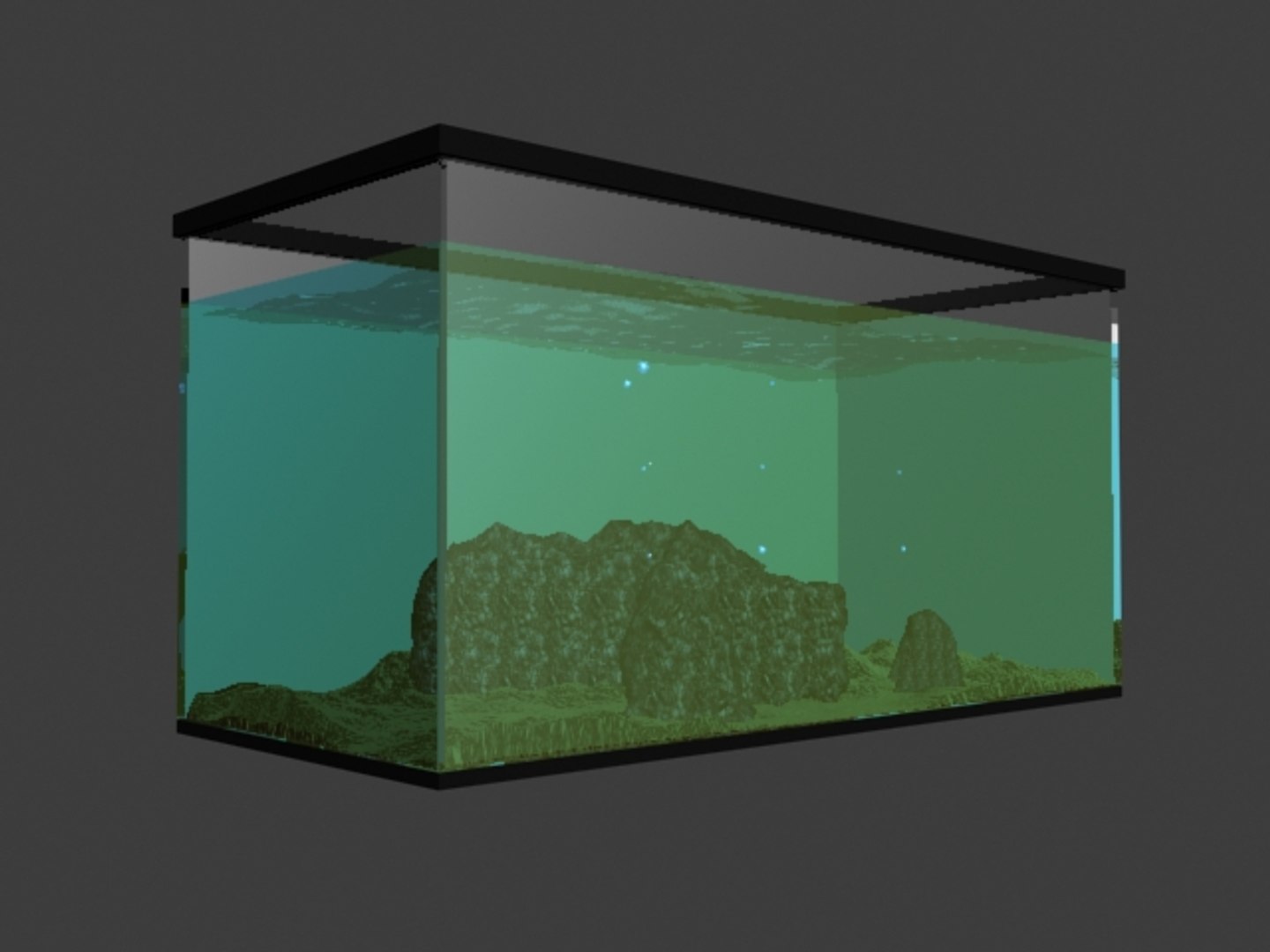 3ds Max Fish Tank Sand Rocks