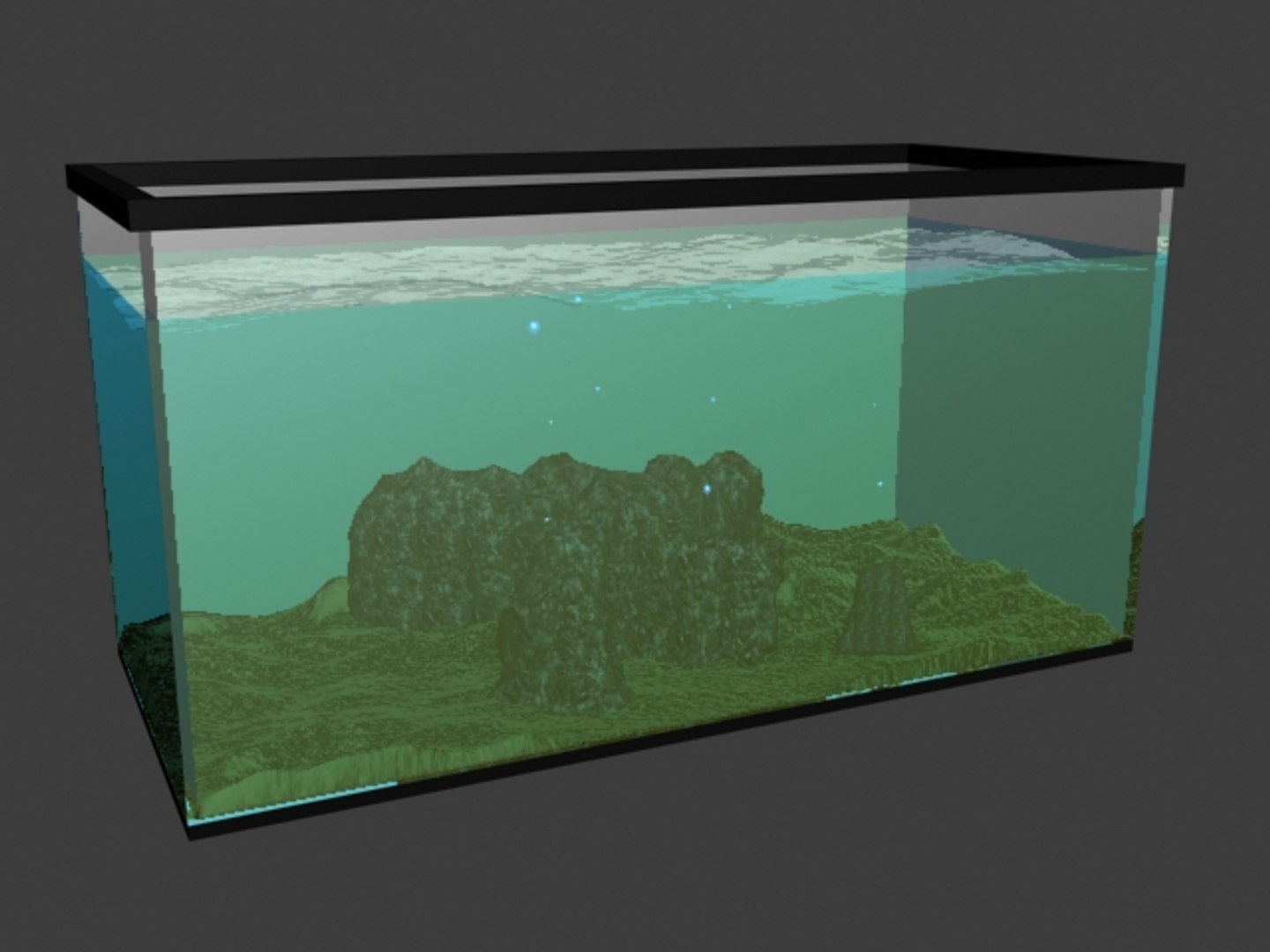3ds Max Fish Tank Sand Rocks