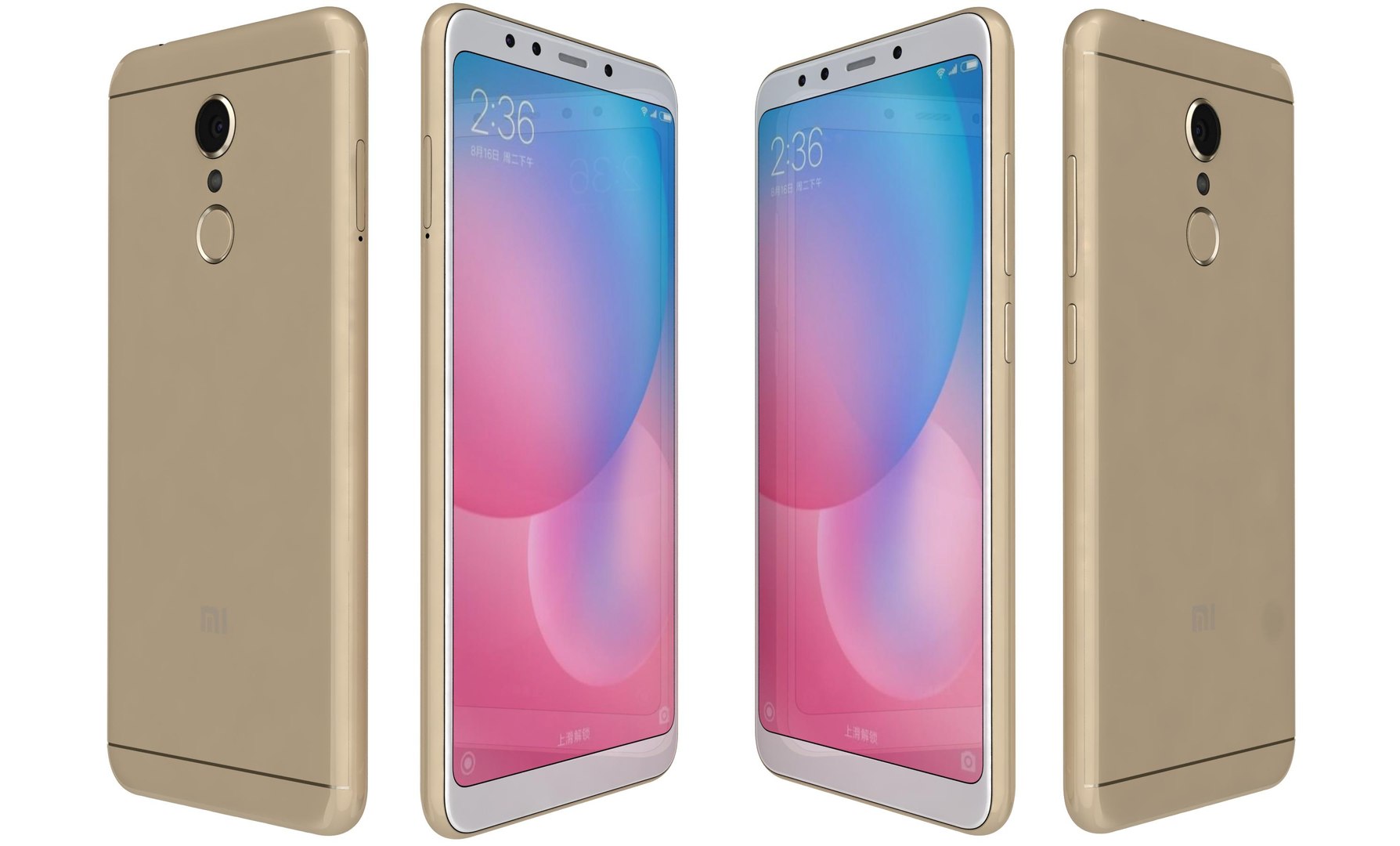 Xiaomi Redmi 5 Gold 3D - TurboSquid 1257080
