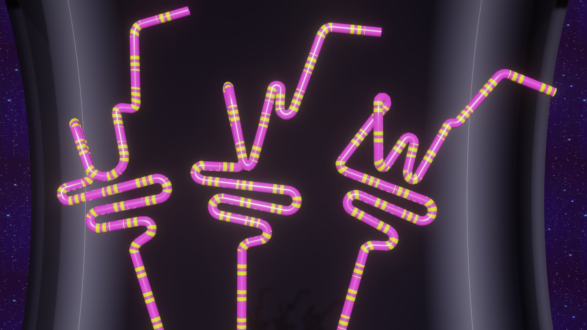 3D Crazy Straw Letter S Model - TurboSquid 1801316
