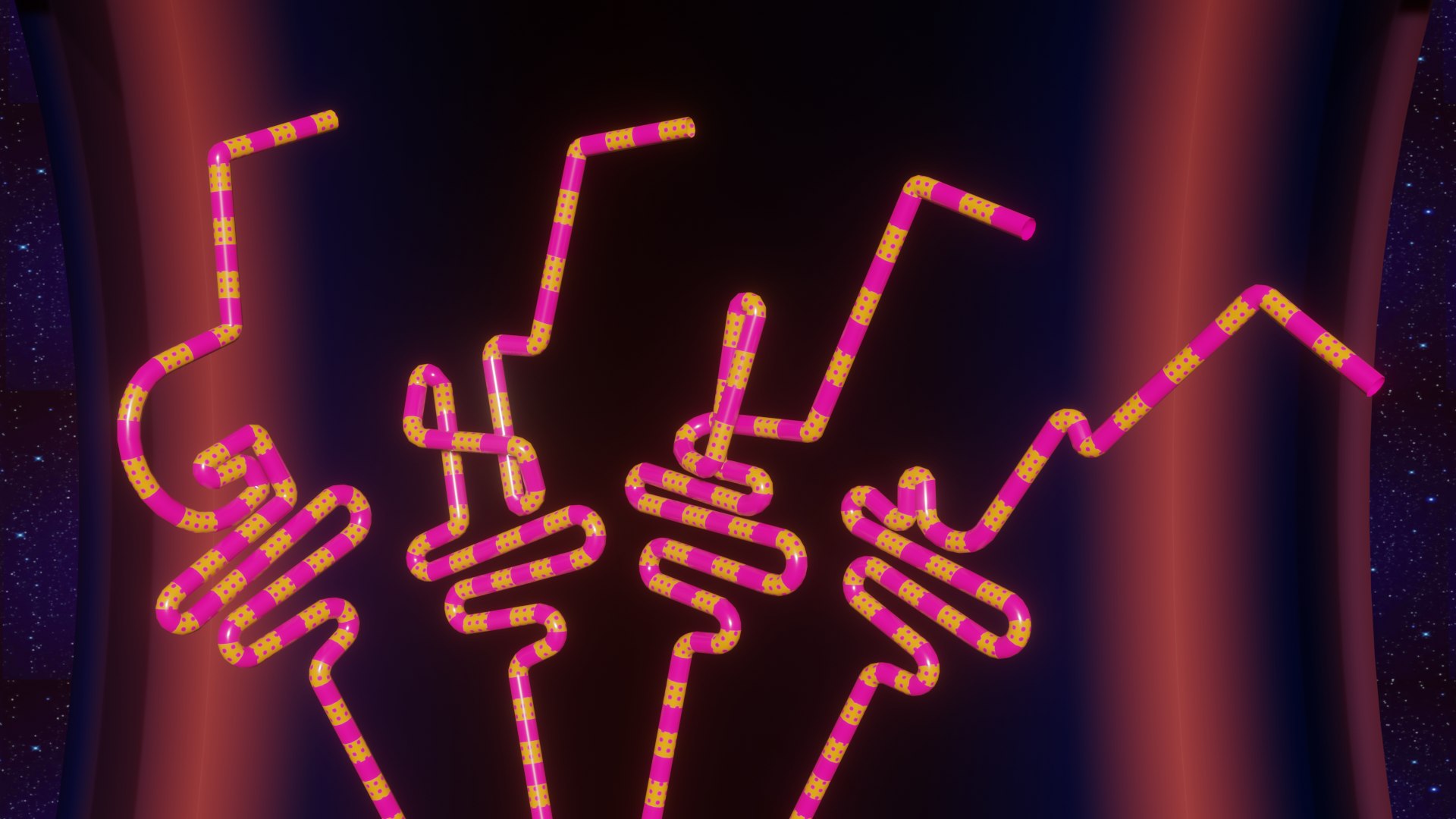 3D Crazy Straw Letter S Model - TurboSquid 1801316