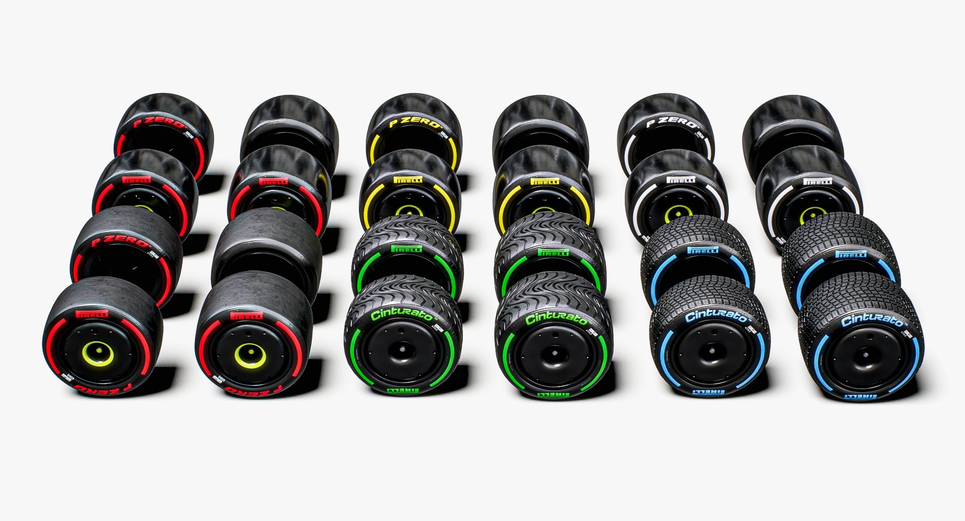 3D Formula 1 Pirelli Wheels Collection F1 Season 2023 - TurboSquid 2107337