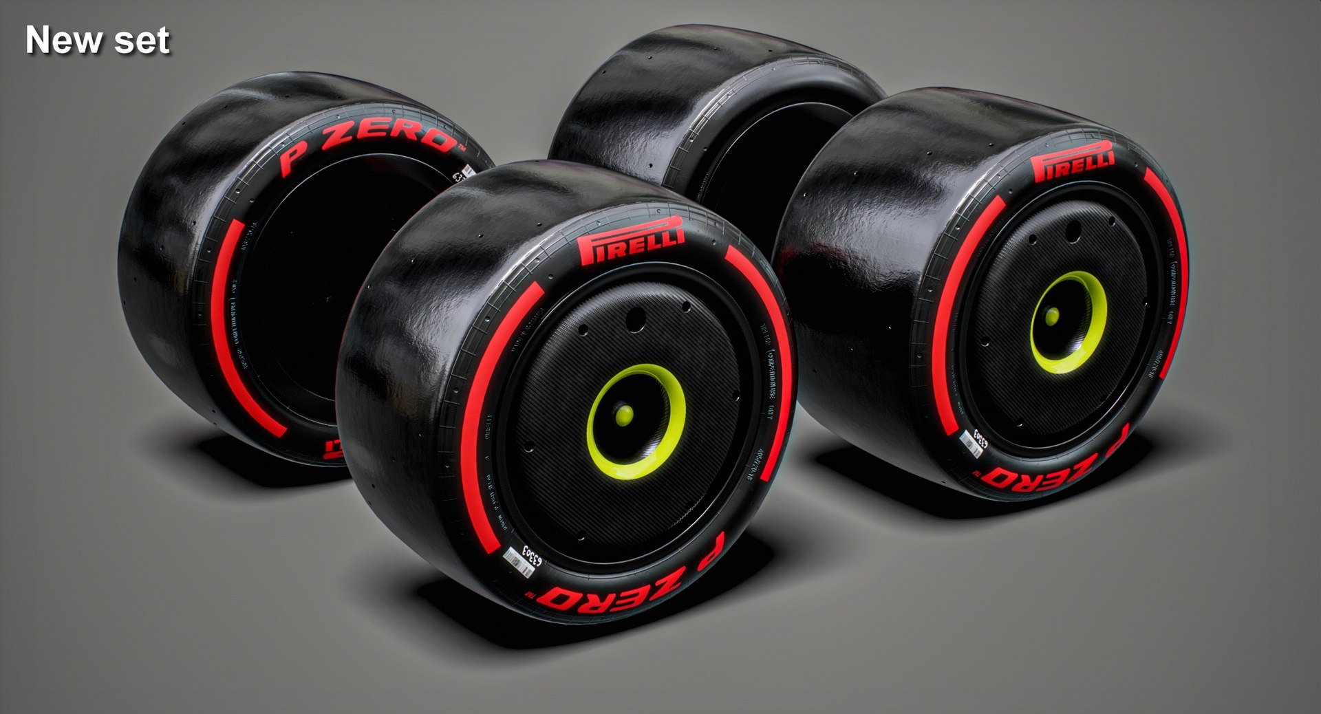 3D Formula 1 Pirelli Wheels Collection F1 Season 2023 - TurboSquid 2107337
