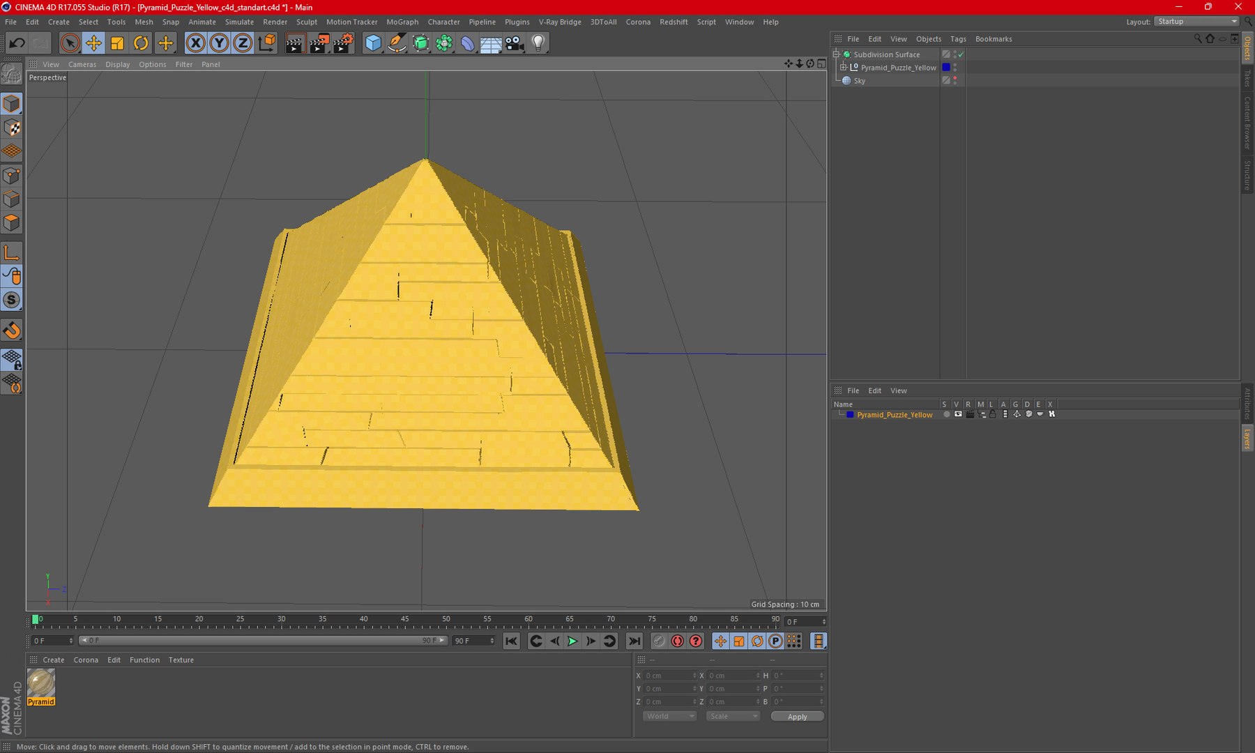 Pyramid Puzzle Yellow 3D Model - TurboSquid 2177928