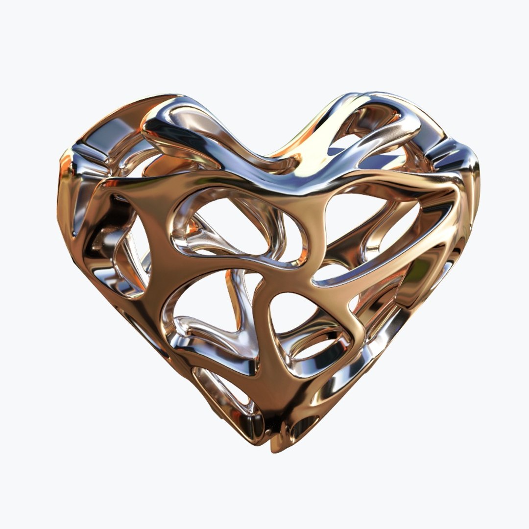 3d gold white silver model