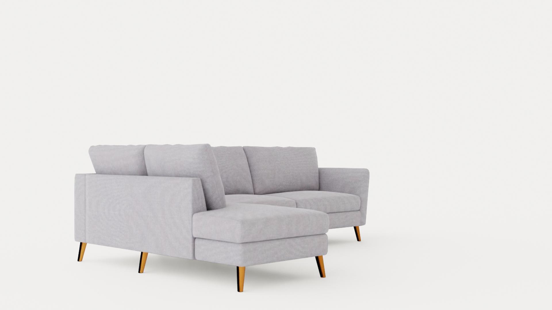Trend Sofa 3 Seater With Chaise Lounge Left Light Gray 3D Model ...