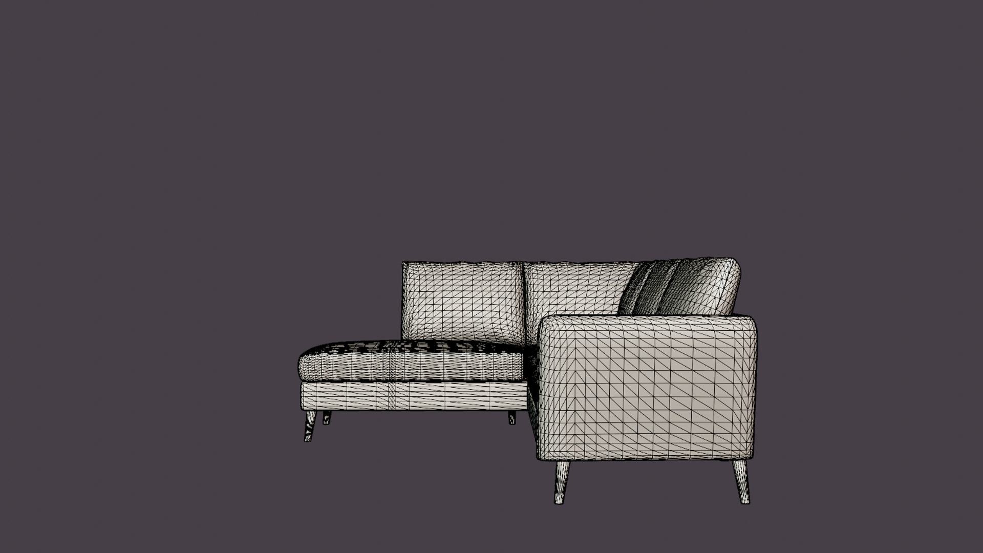 Trend Sofa 3 Seater With Chaise Lounge Left Light Gray 3D Model ...