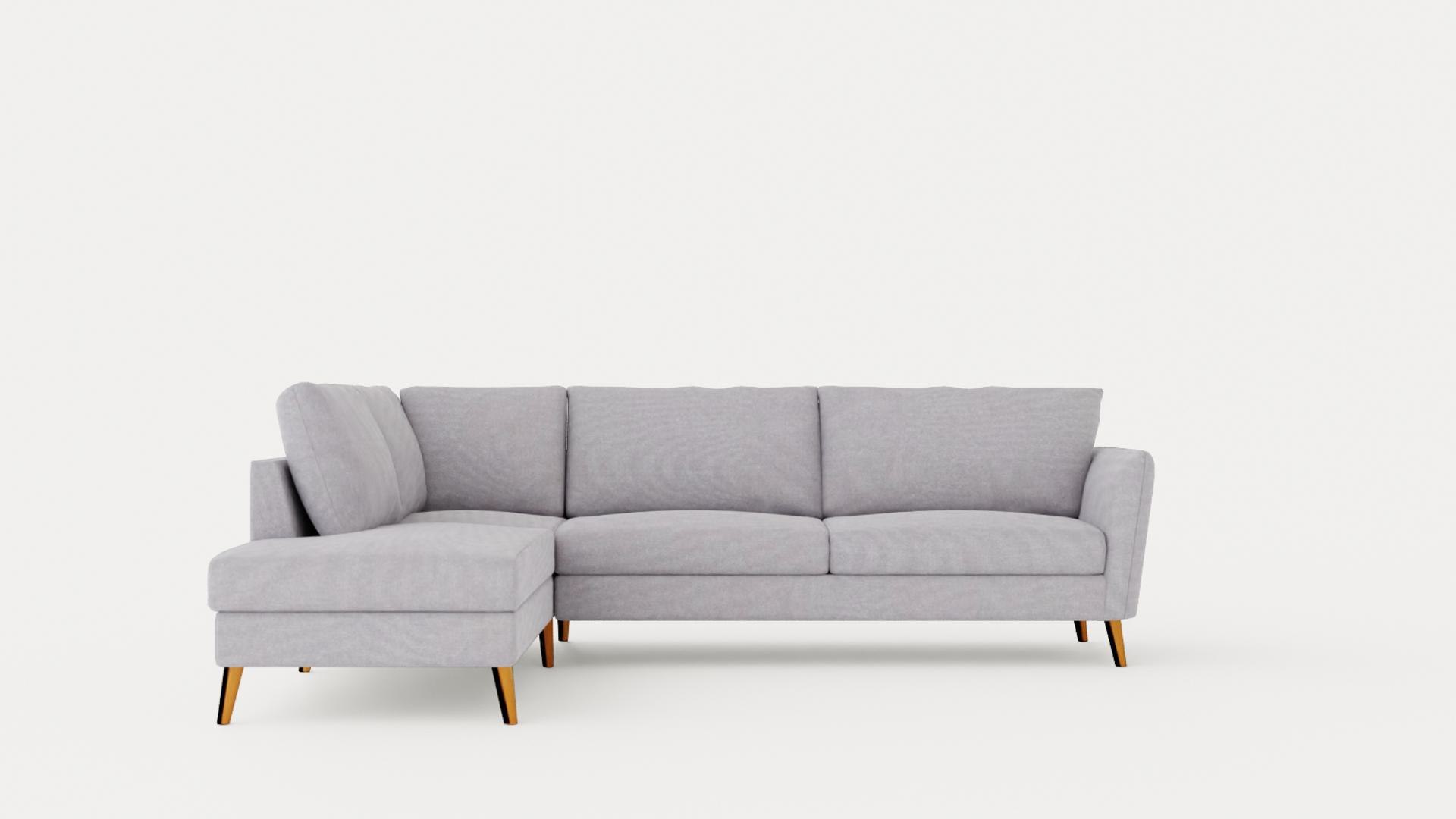 Trend Sofa 3 Seater With Chaise Lounge Left Light Gray 3D Model ...