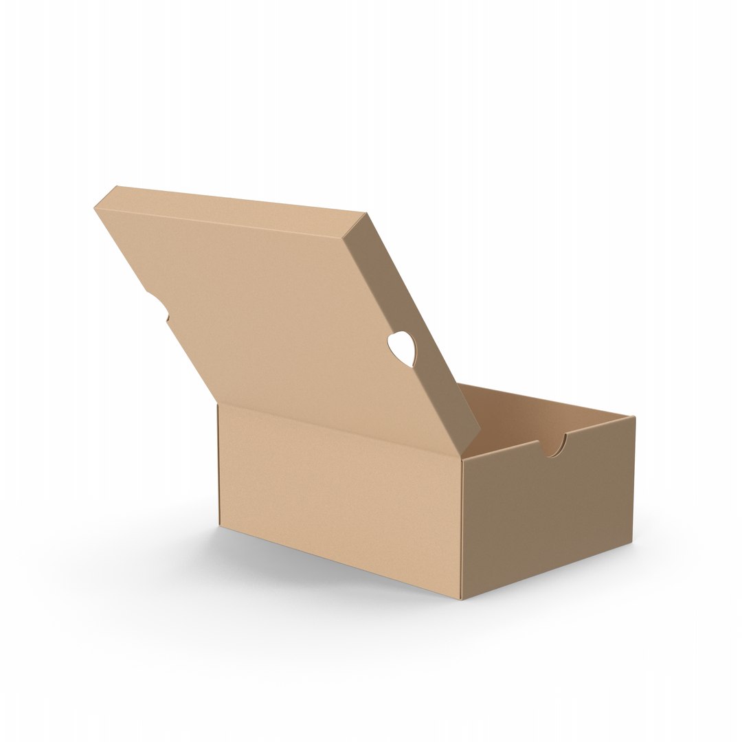 3D Brown Open Shoe Box - TurboSquid 2168485