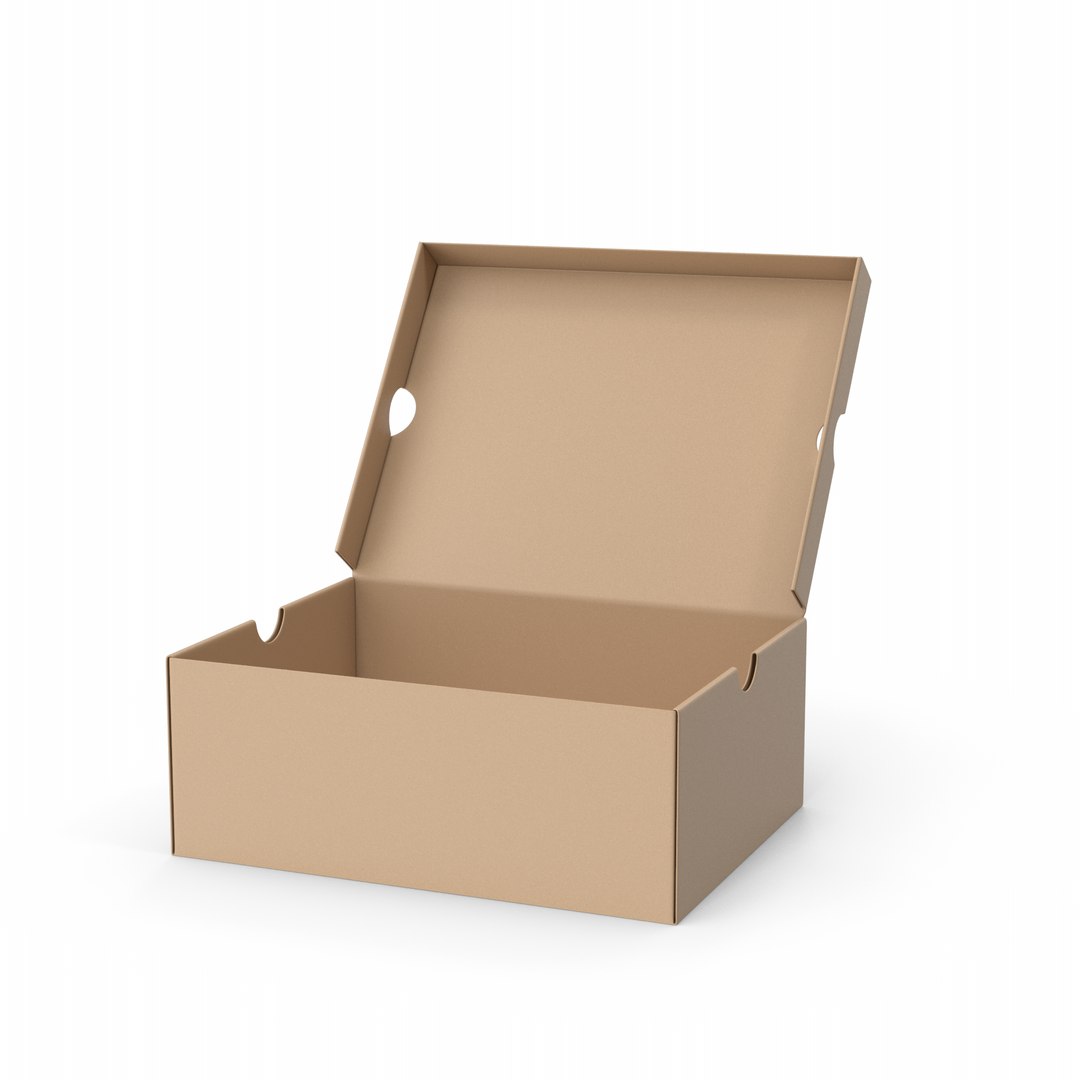 3D Brown Open Shoe Box - TurboSquid 2168485