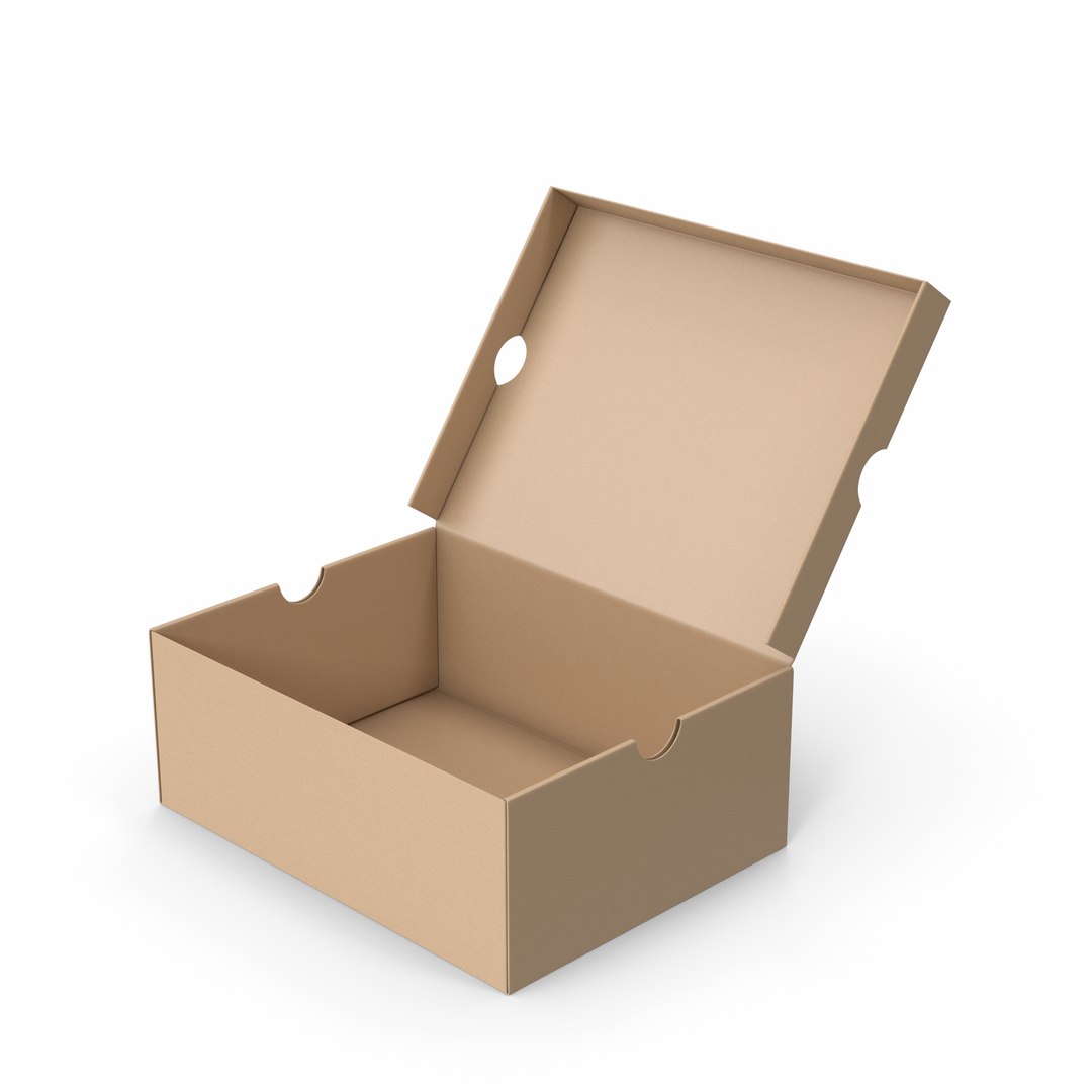 3D Brown Open Shoe Box - TurboSquid 2168485
