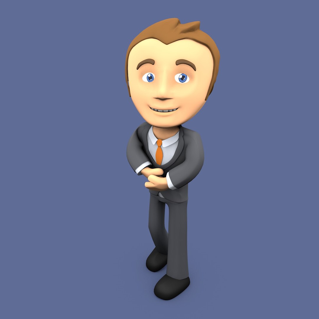 Cartoon Office Worker 3D Model - TurboSquid 1169485