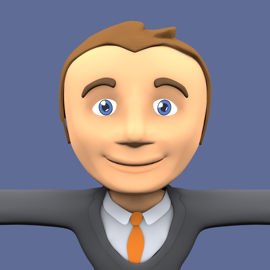 Cartoon Office Worker 3D Model - TurboSquid 1169485