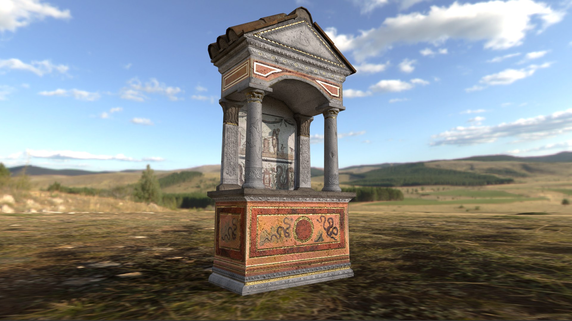 Roman Family Shrine Model - TurboSquid 2126042