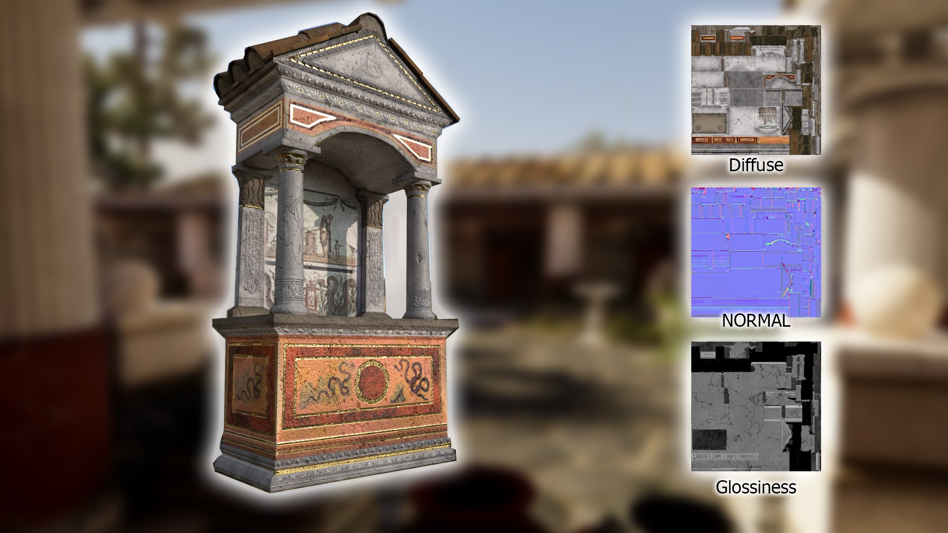 Roman Family Shrine Model - TurboSquid 2126042