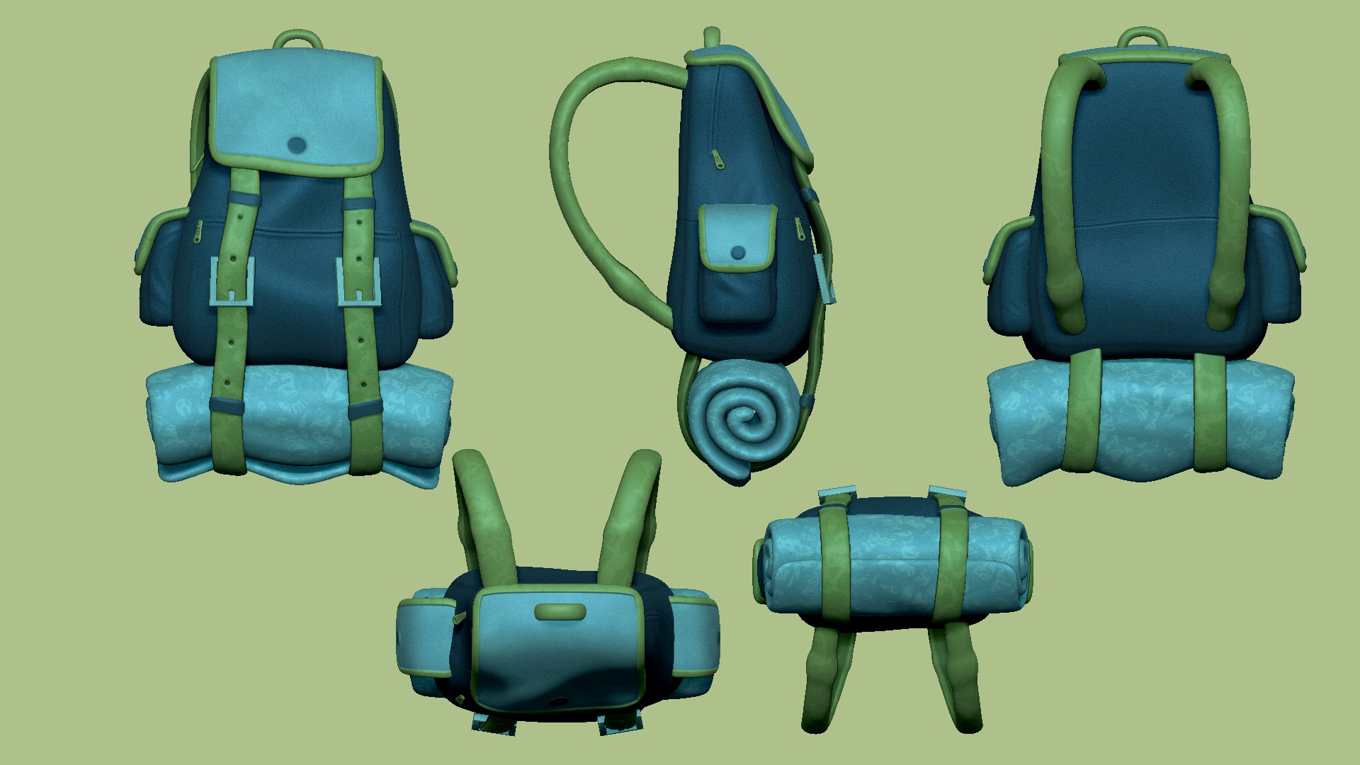 3D backpack - blue character - TurboSquid 1646443