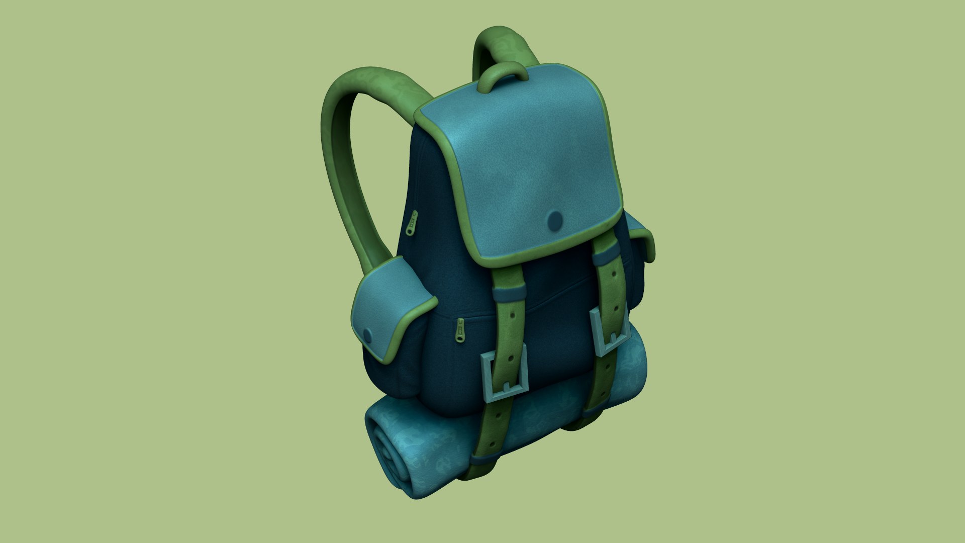 3D backpack - blue character - TurboSquid 1646443
