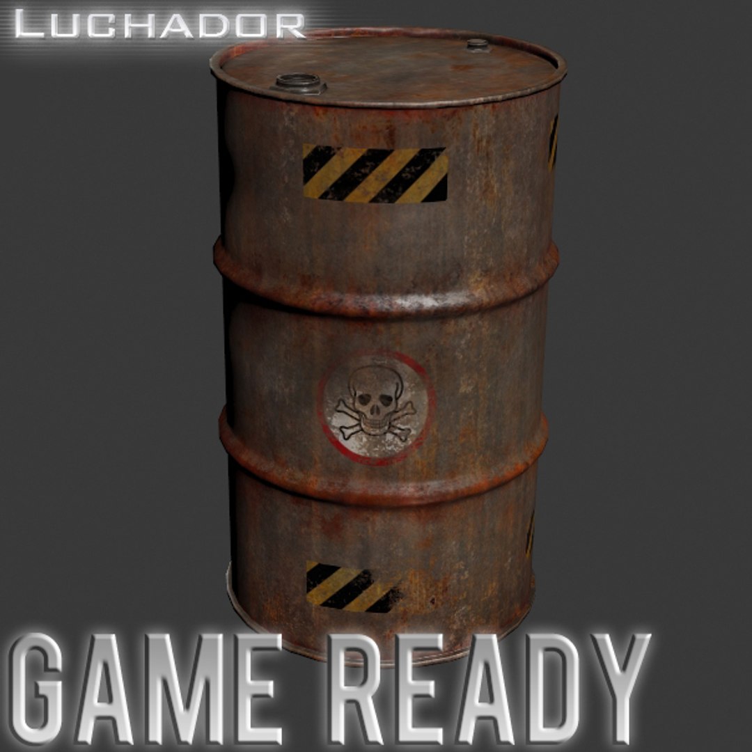 3d Barrel Games Ready Model