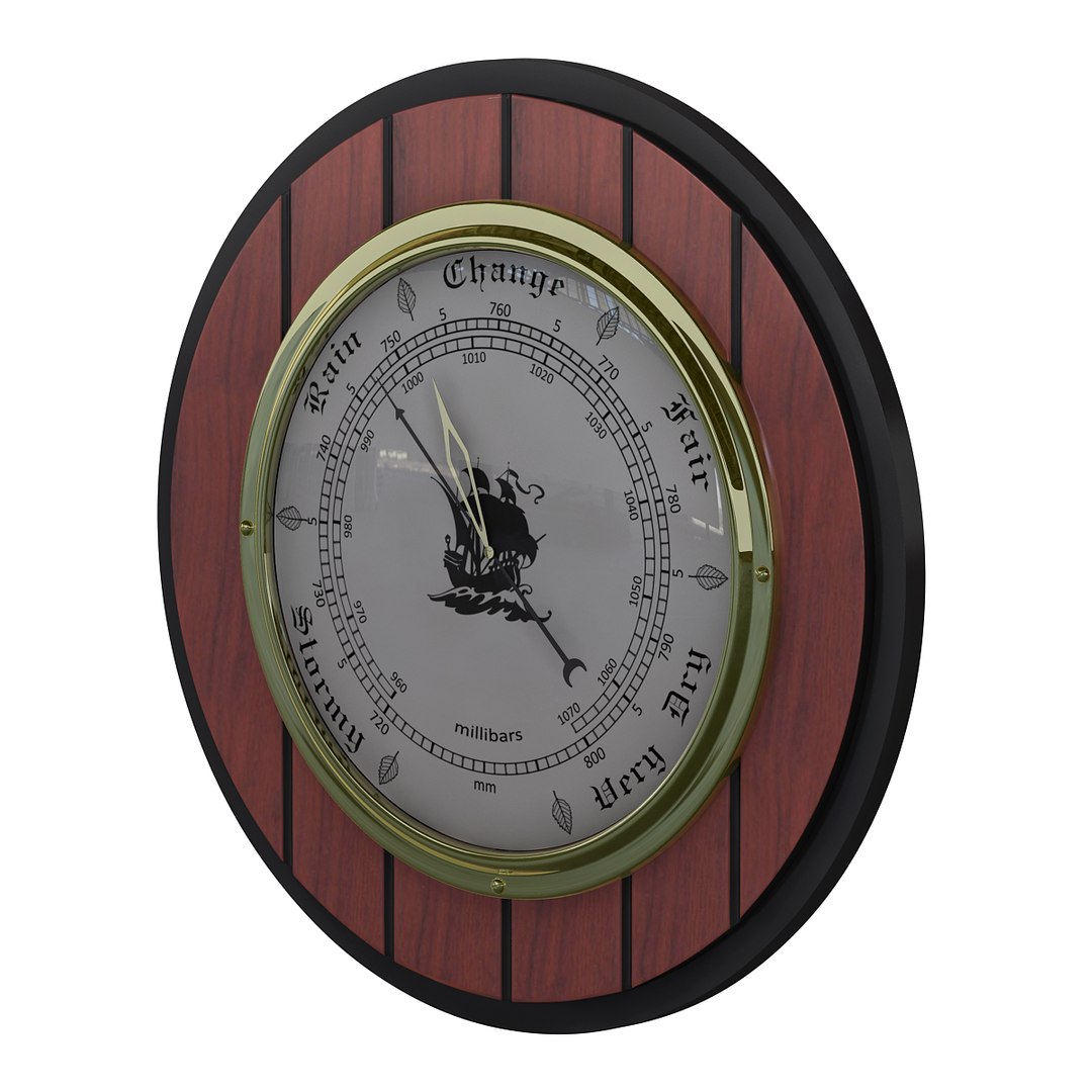 3d barometer instrument model