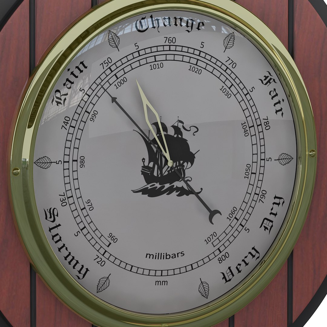 3d barometer instrument model